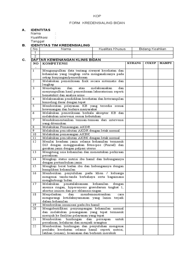 Kredensial Bidan | PDF