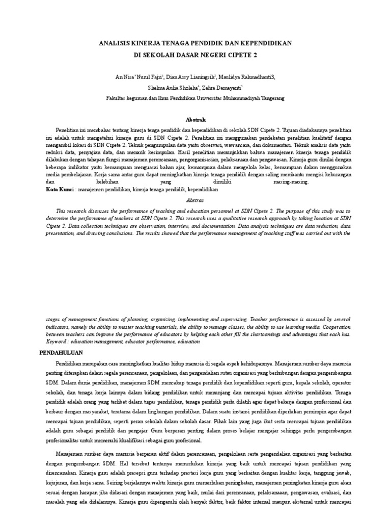 UTS Manajemen Pendidikan Kelompok | PDF