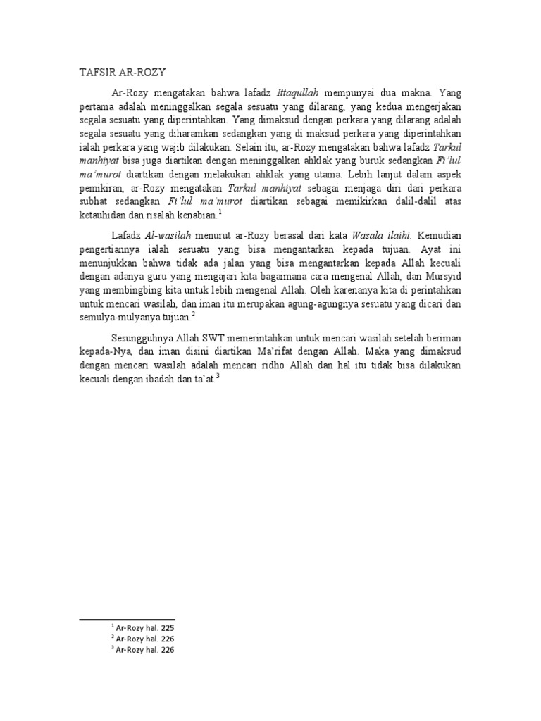 Bahan TAFSIR AR-ROZY | PDF