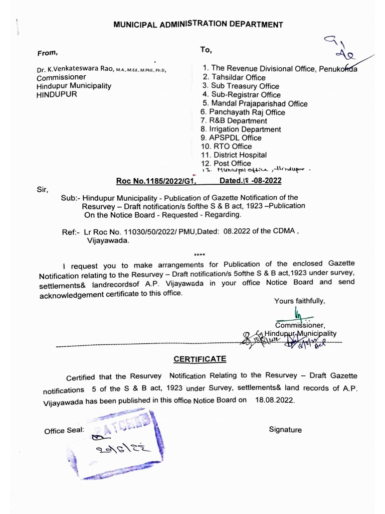 Resurvey Gazette Publication | PDF