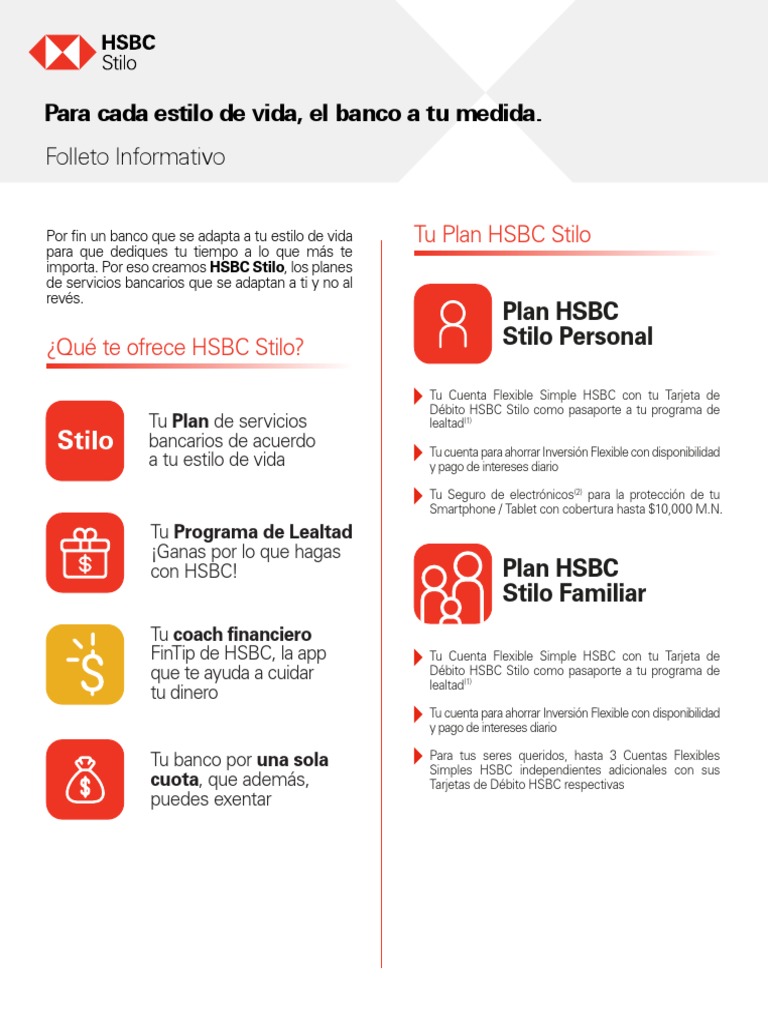 HSBC Stilo: Planes Bancarios Flexibles | PDF | Finanzas y dinero