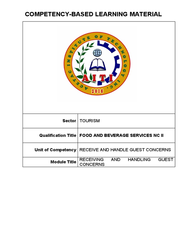 6competency-Based Learning Material-Fbs Ncii | PDF 6competency-Based Learning Material-Fbs Ncii | PDF