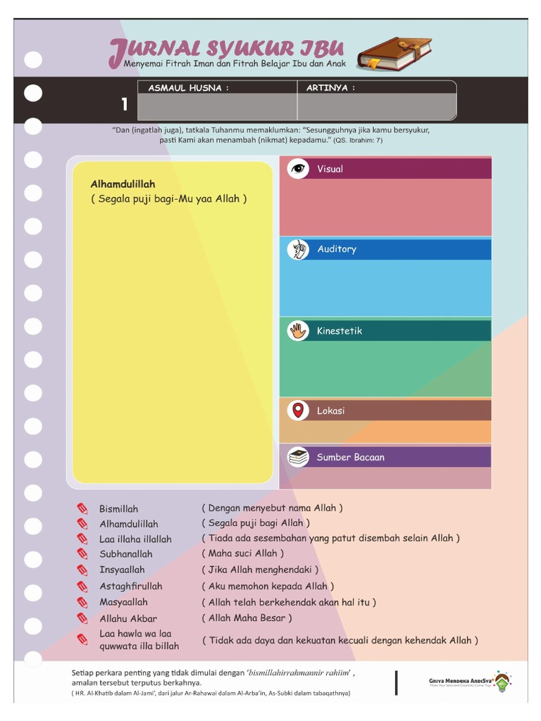 Jurnal Syukur Griya Merdeka Andisya | PDF