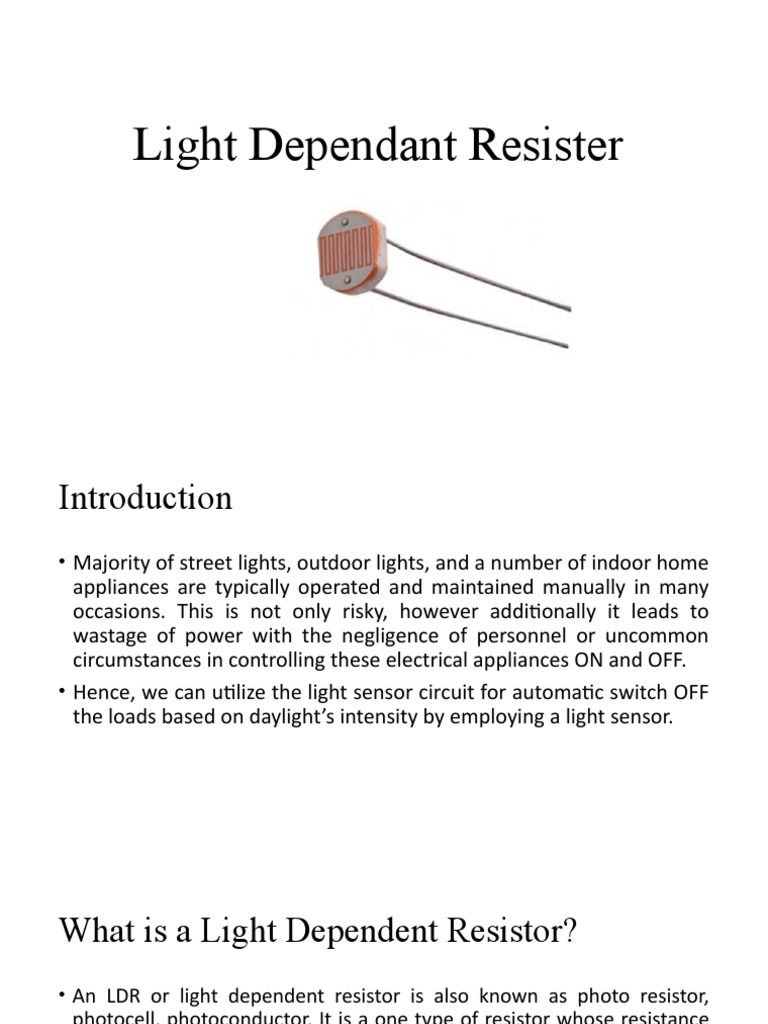 Automatic lighting control with light dependent resistors | PDF ...