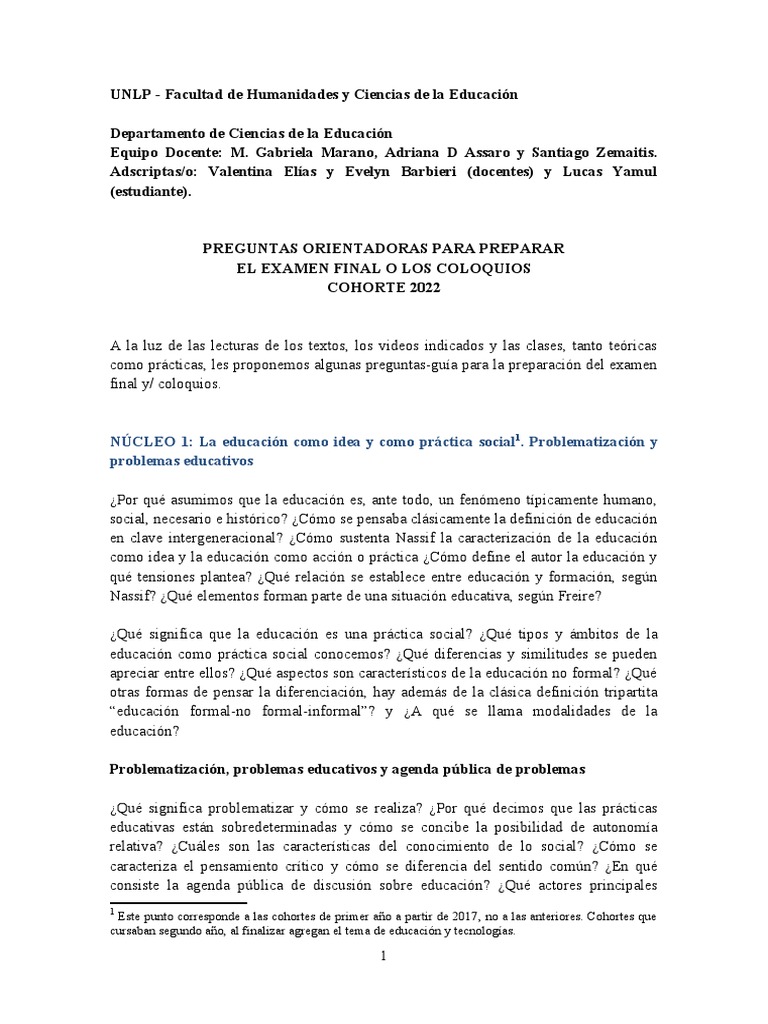 Preguntas Guía PEC COHORTE 2022 | PDF | Modernidad | Inclusión (Educación)