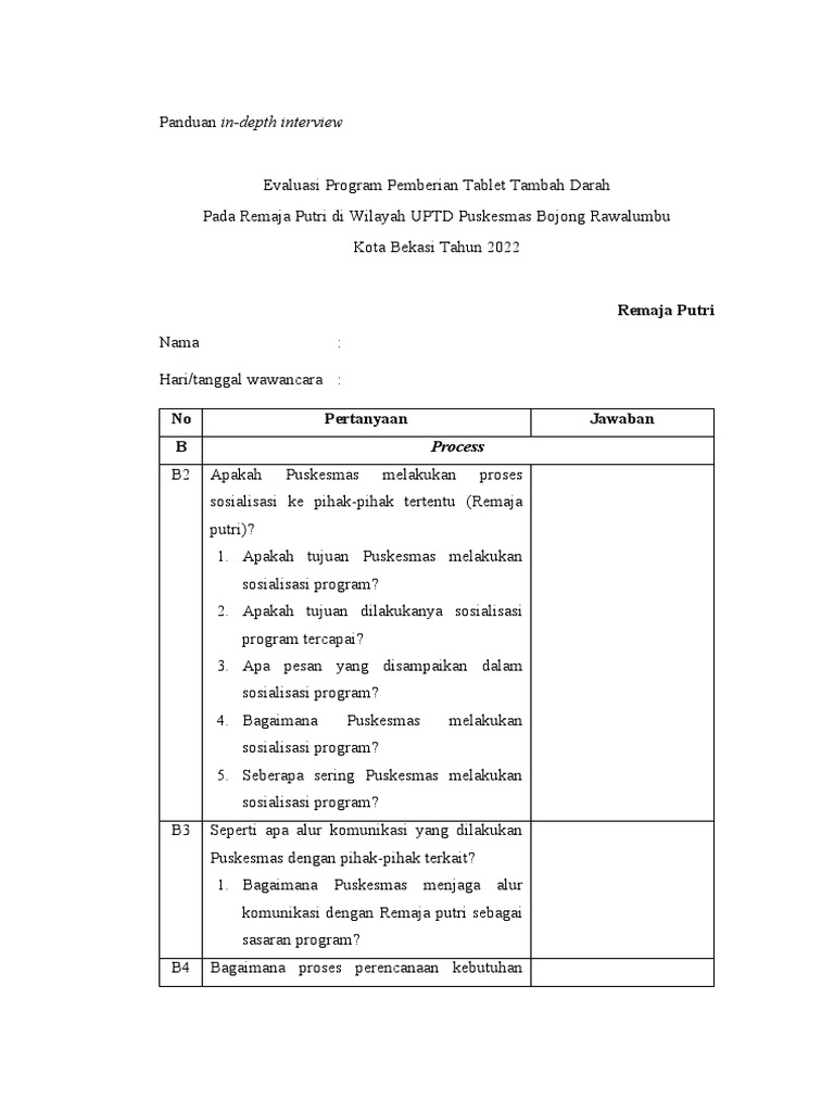 Evaluasi Komprehensif Program Pemberian Tablet Tambah Darah untuk ...