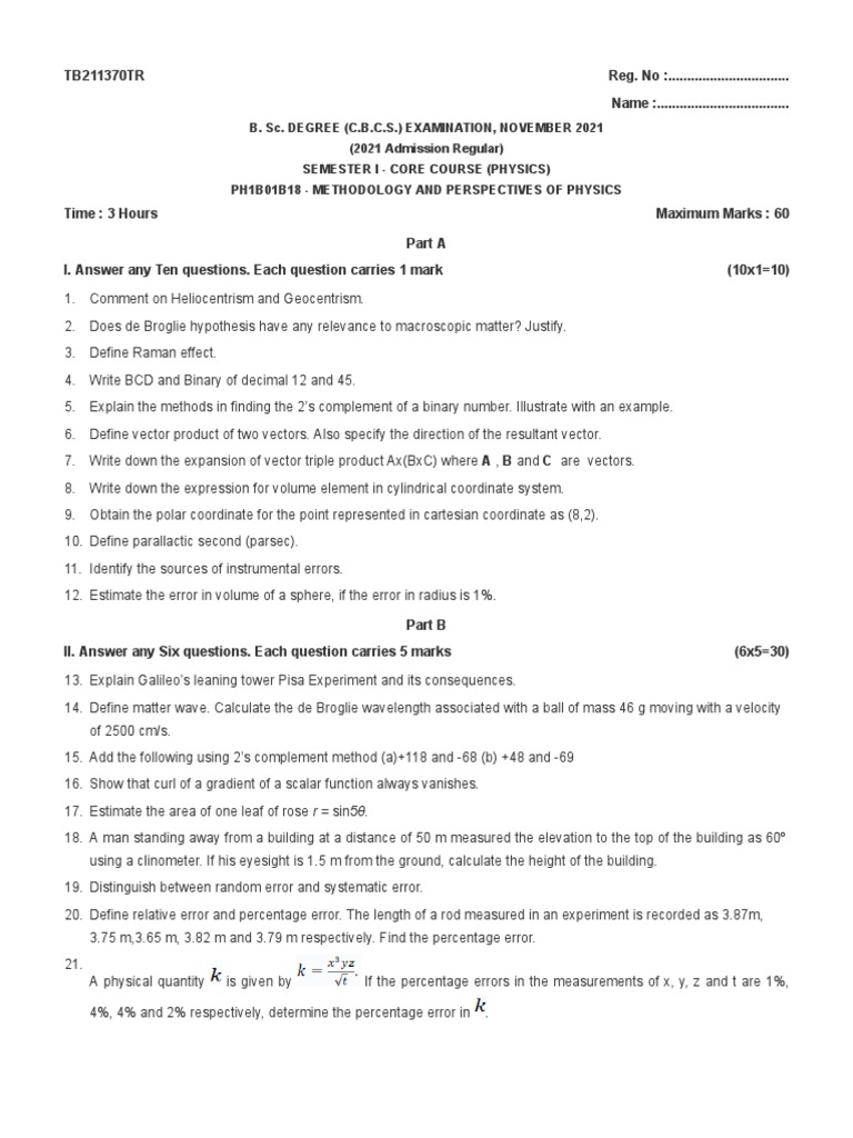 12 Methodology and Perspectives of Physics | PDF | Euclidean Vector | Observational Error