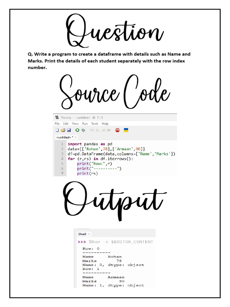 Informatics Practical Record | PDF