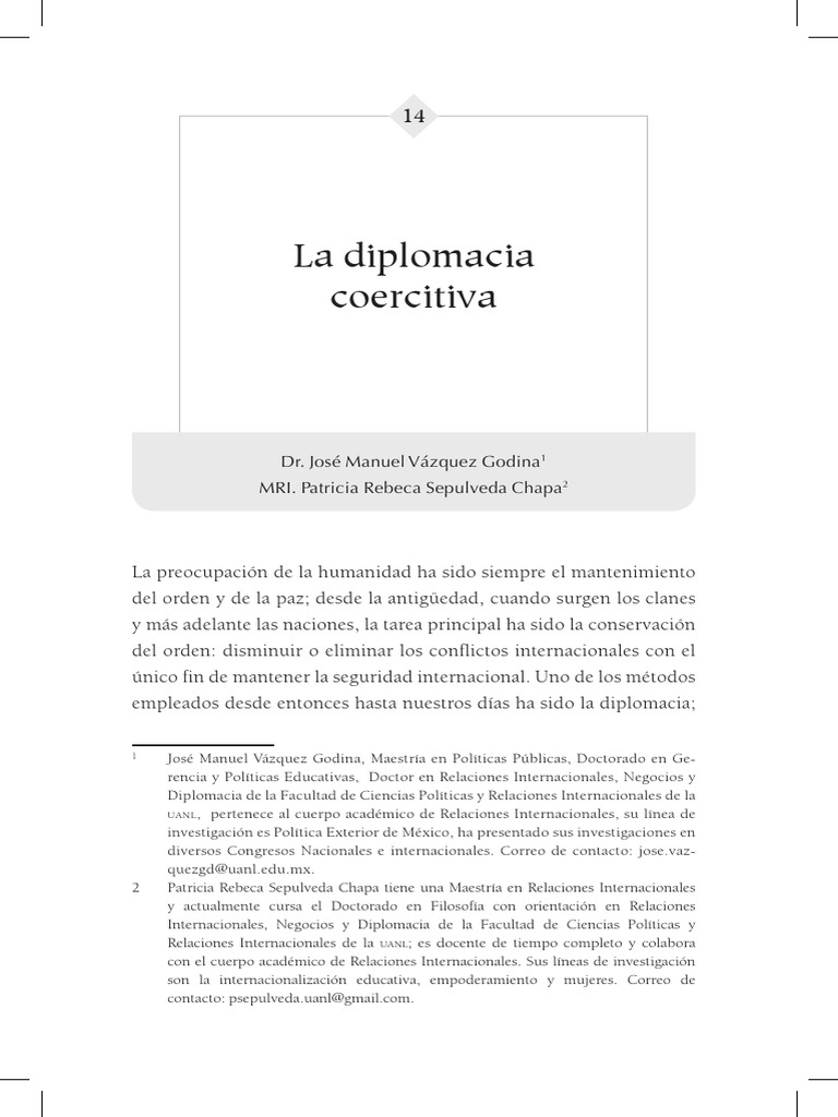 Diplomacia Coercitiva Caso Reales | PDF | Naciones Unidas | Relaciones ...