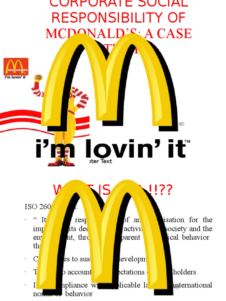 CSR - McD's | PDF | Mc Donald's | Corporate Social Responsibility