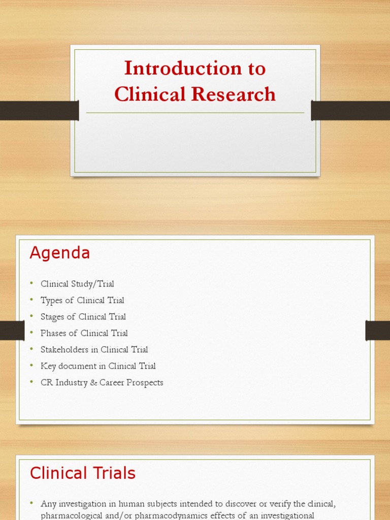 1 - Introduction To Clinical Research & Phases in CR | PDF | Clinical ...