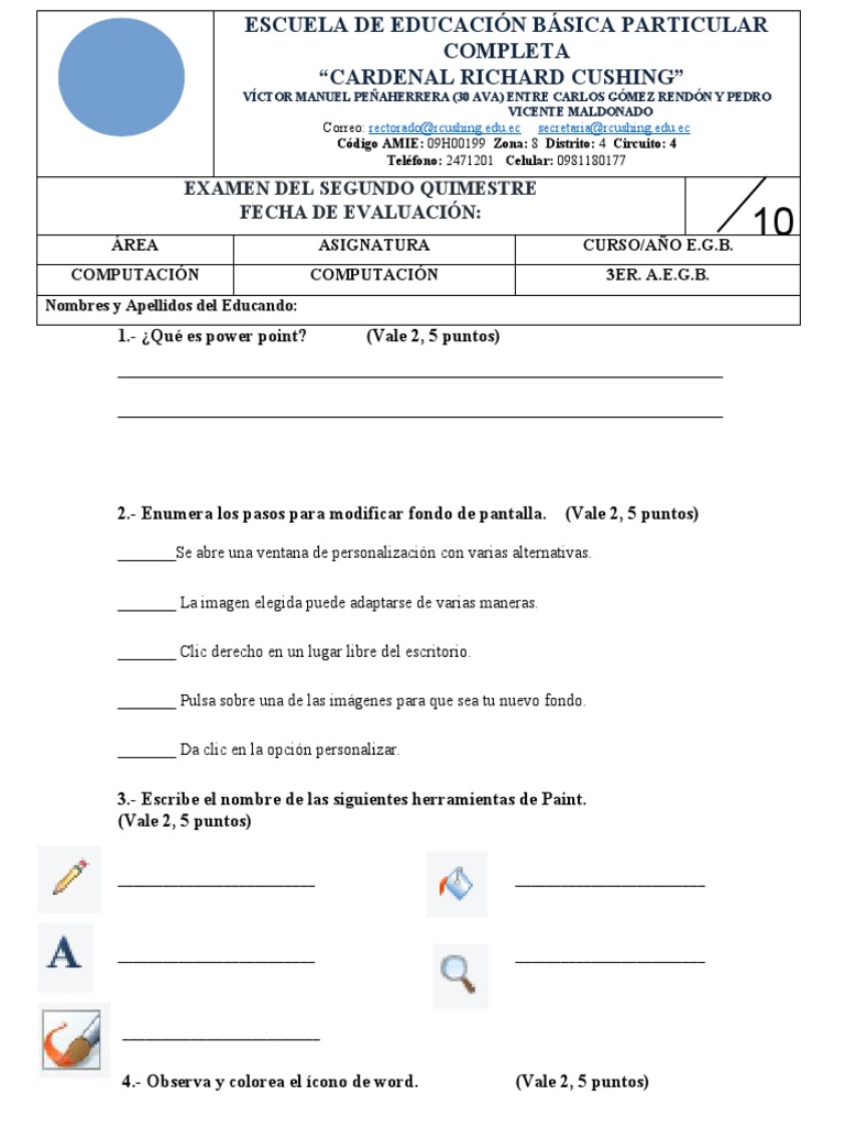 Examen Computación Pdf Informática Software
