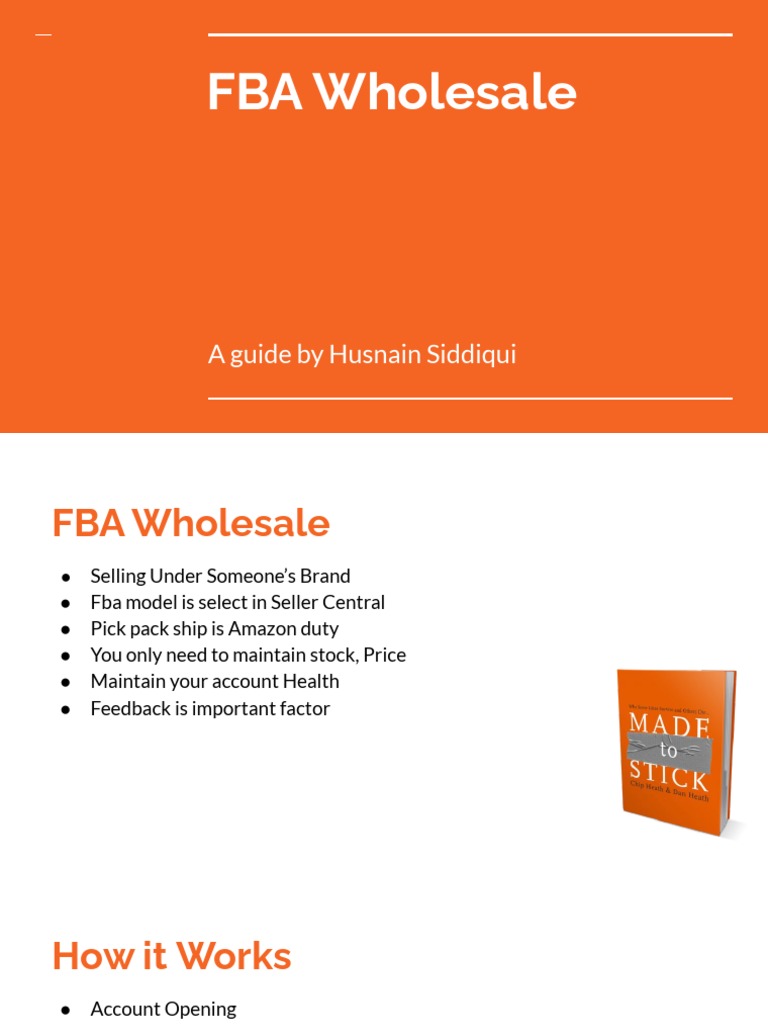 Understanding FBA Wholesale Model | PDF | Law