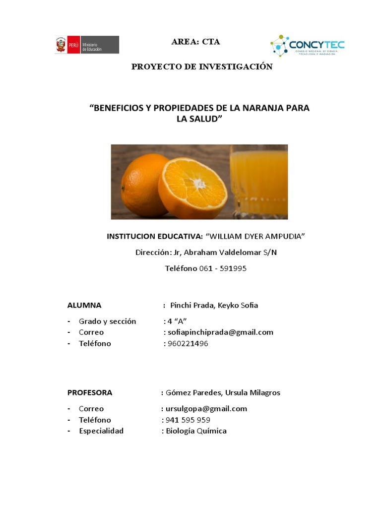 Beneficios de la Naranja para la Salud | PDF