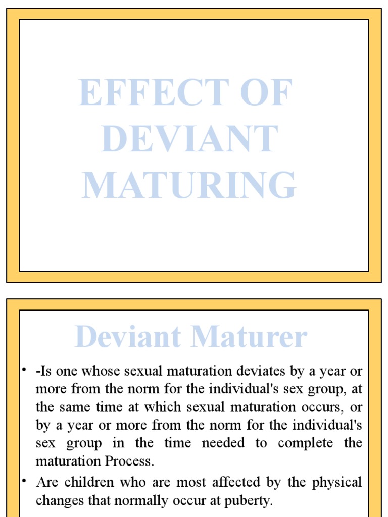 Effect of Deviant Maturing | PDF | Puberty | Attitude (Psychology)