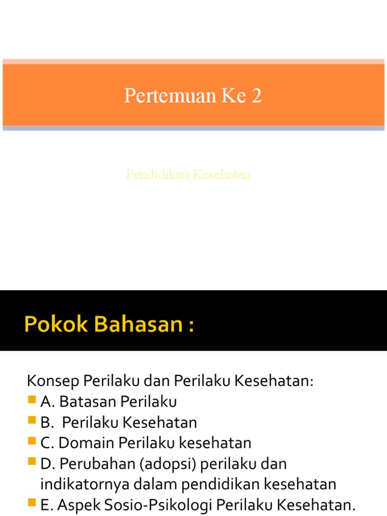 2.2 Konsep Perilaku-Perilaku Kesehatan 1 | PDF | Pengembangan Diri