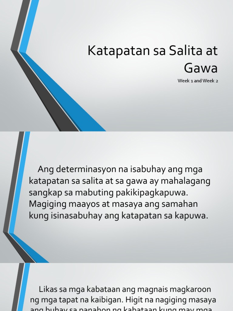 Katapatan Sa Salita at Gawa | PDF