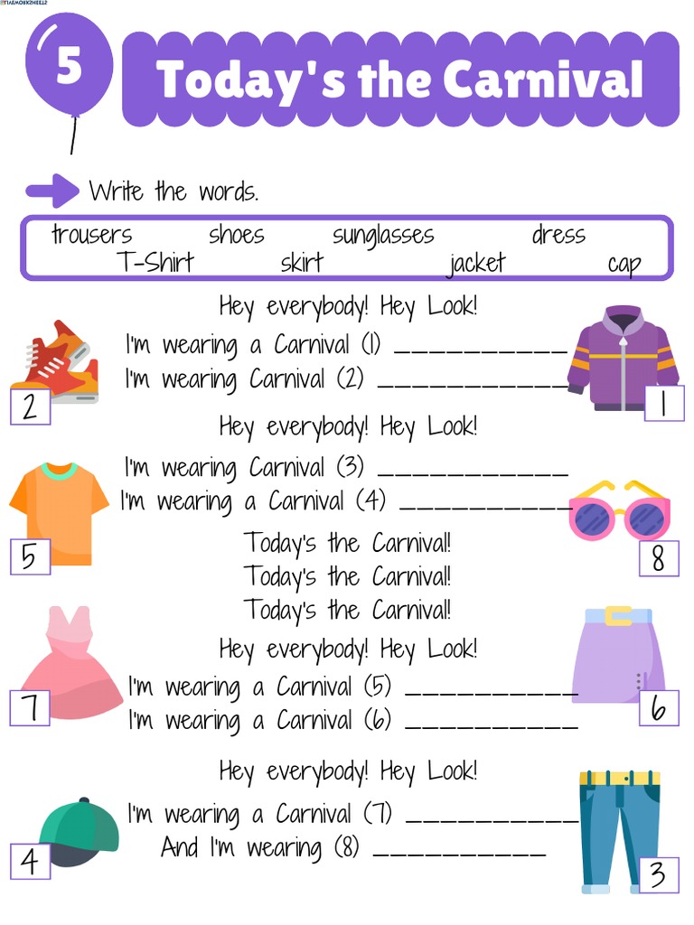 Carnival Outfit Vocabulary Guide | PDF | Wellness | Science & Mathematics
