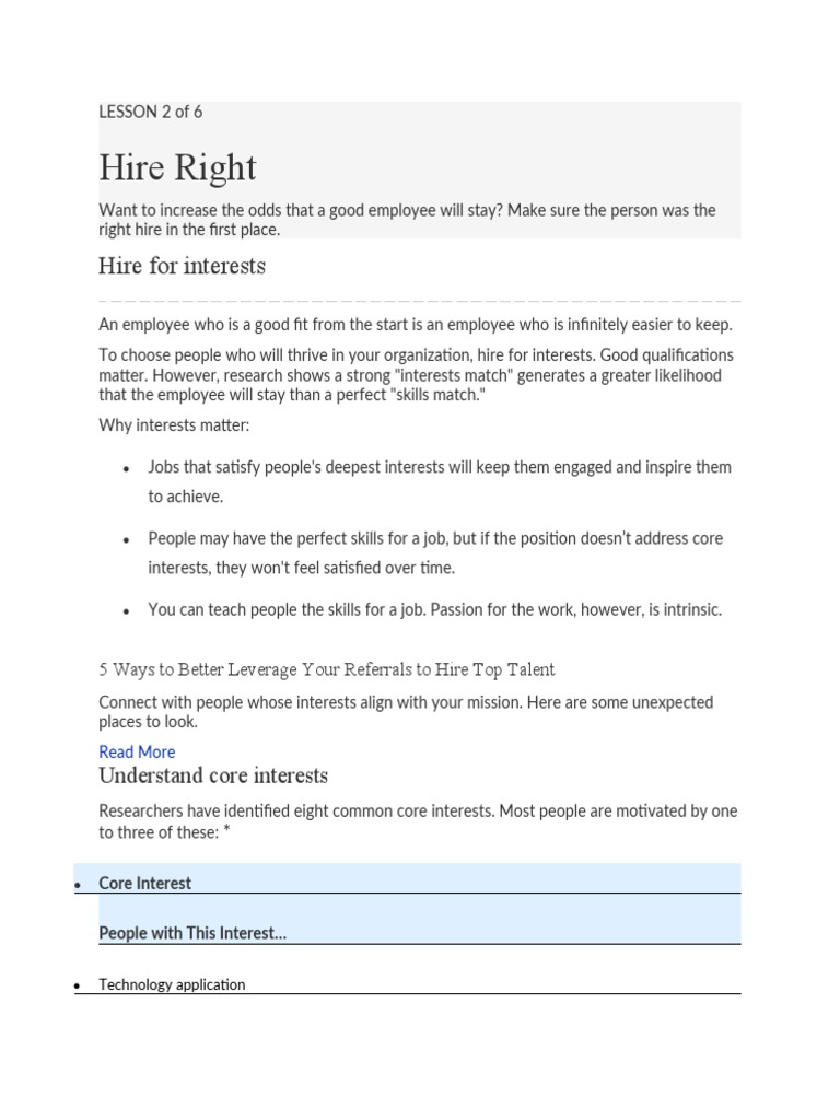 2.hire Right | PDF | Mentorship | Employment