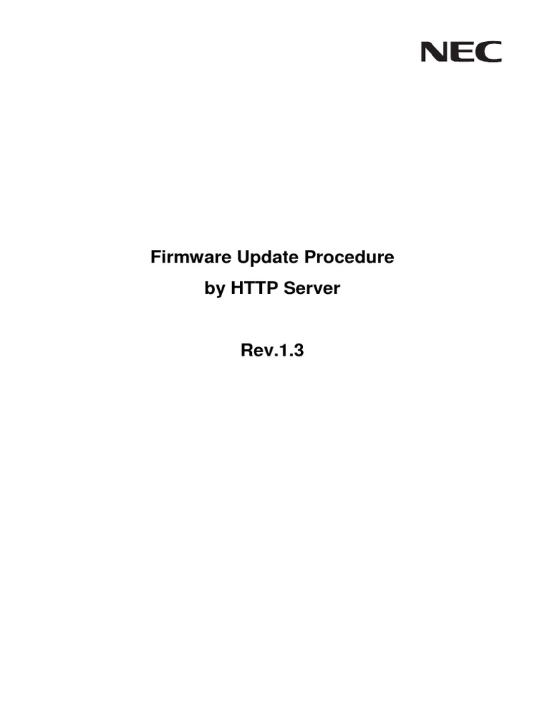 A6IML Firmware Update Procedure by HTTP Server E (Rev.1.3) | PDF | Hypertext Transfer Protocol ...