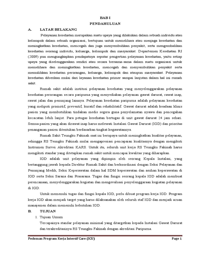 Program Kerja Igd | PDF