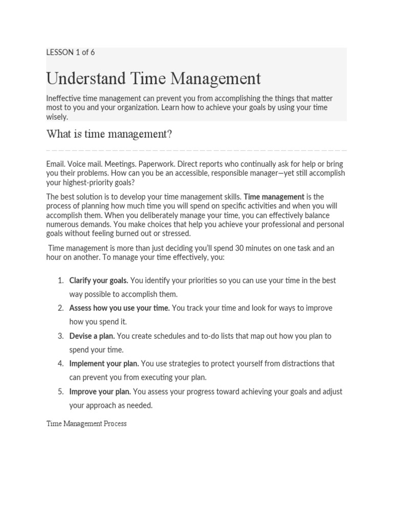 Time Management | PDF