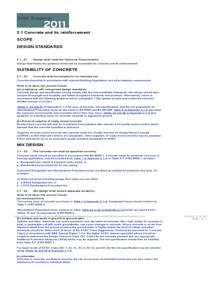 NHBC Standards 2011 Materials | PDF