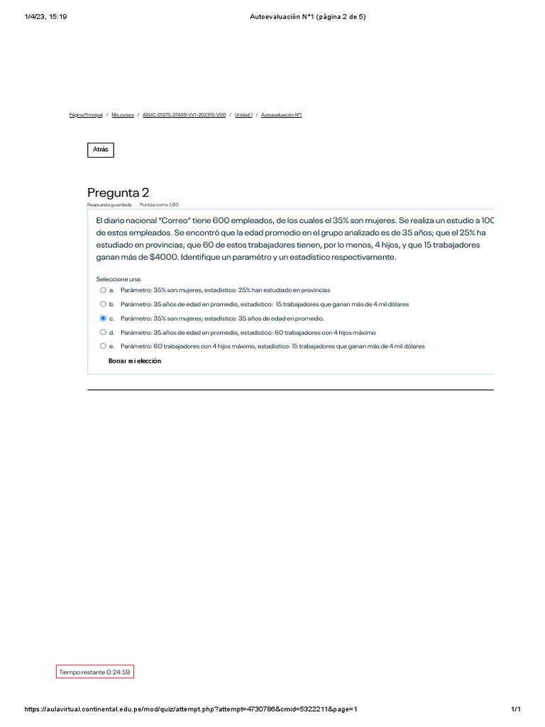 Autoevaluación N°1 (página 2 de 5) | PDF