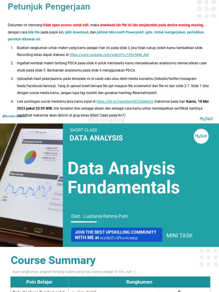 LUSITANIA RAHMA PUTRI - Short Class Data Analysis | PDF