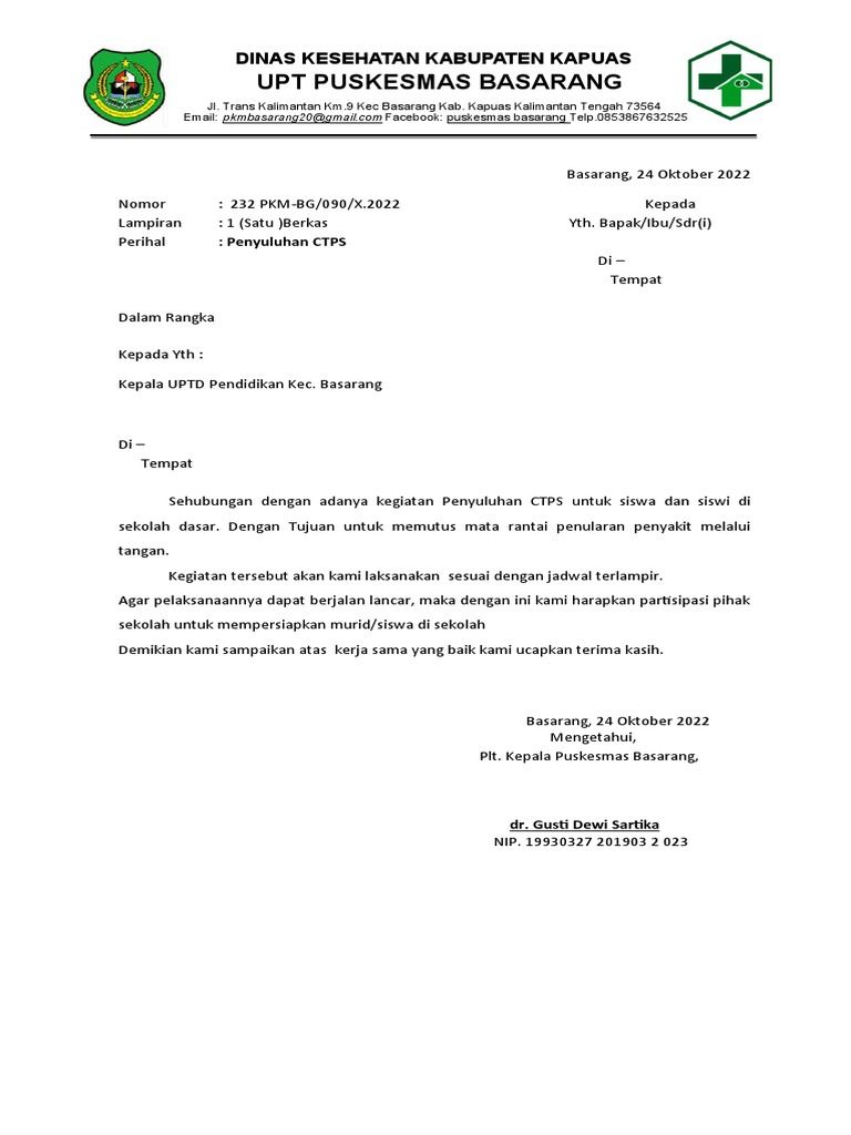 Contoh Surat Pemberitahuan CTPS Dan DBD 2022 | PDF