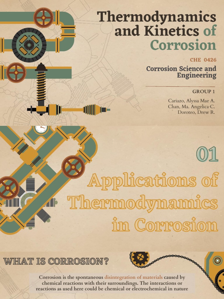Group 1 - Thermodynamics and Kinetics of Corrosion | PDF | Corrosion | Gibbs Free Energy