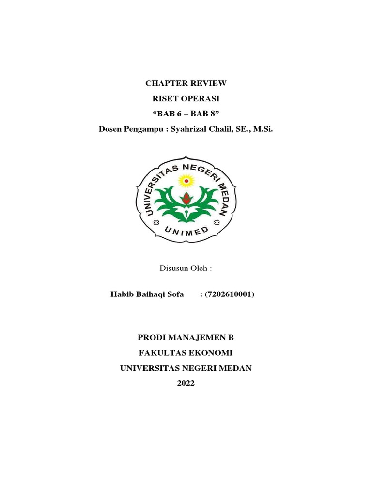 Bab 6 Riset Operasi | PDF