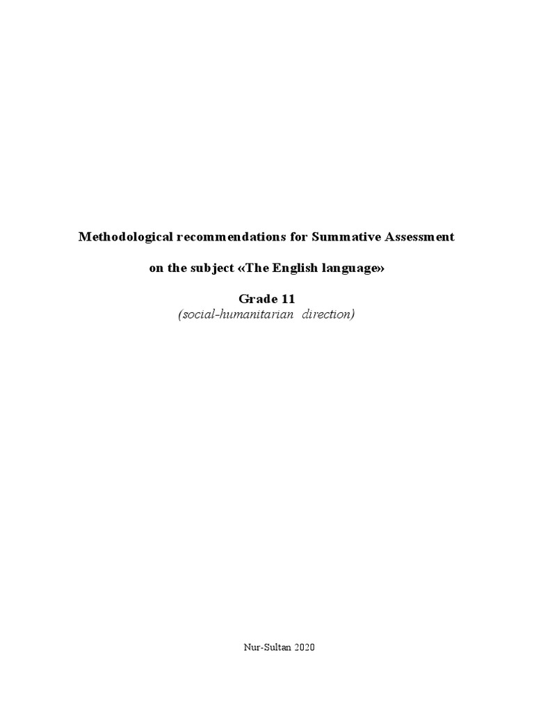 Grade 11 English Summative Assessment Guide | PDF | Language Arts ...