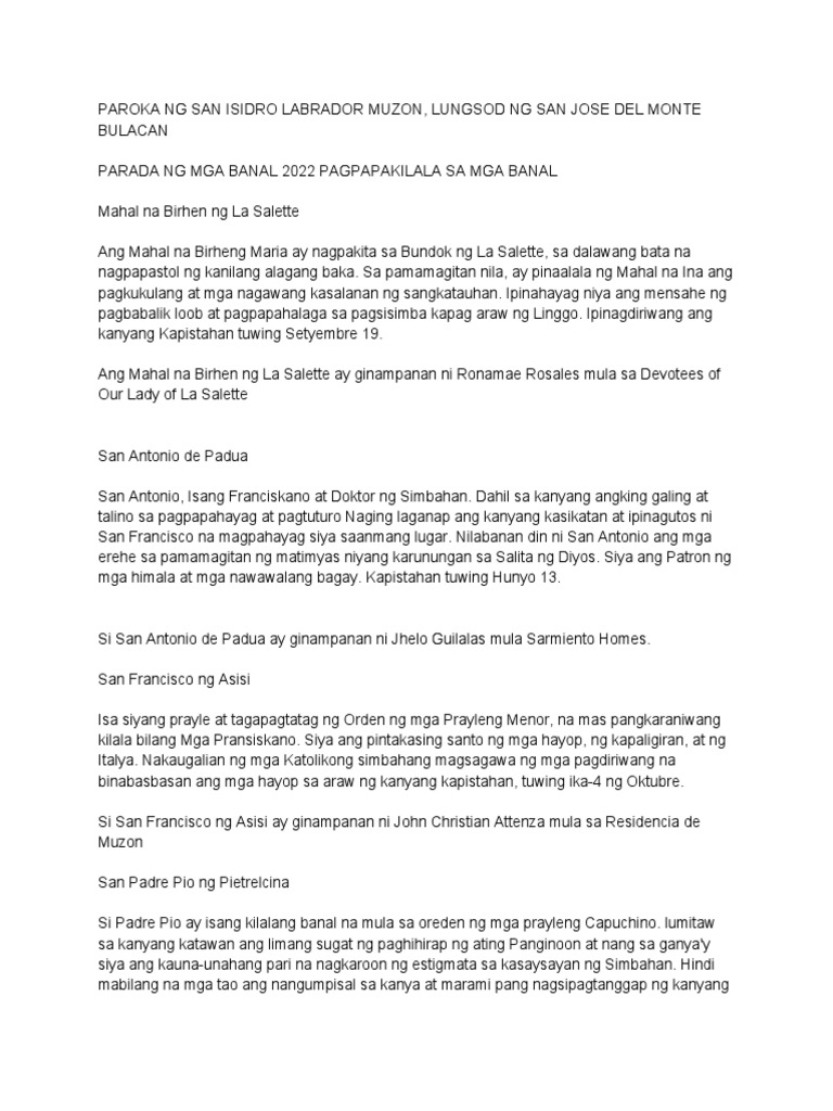 Parade of Saints | PDF