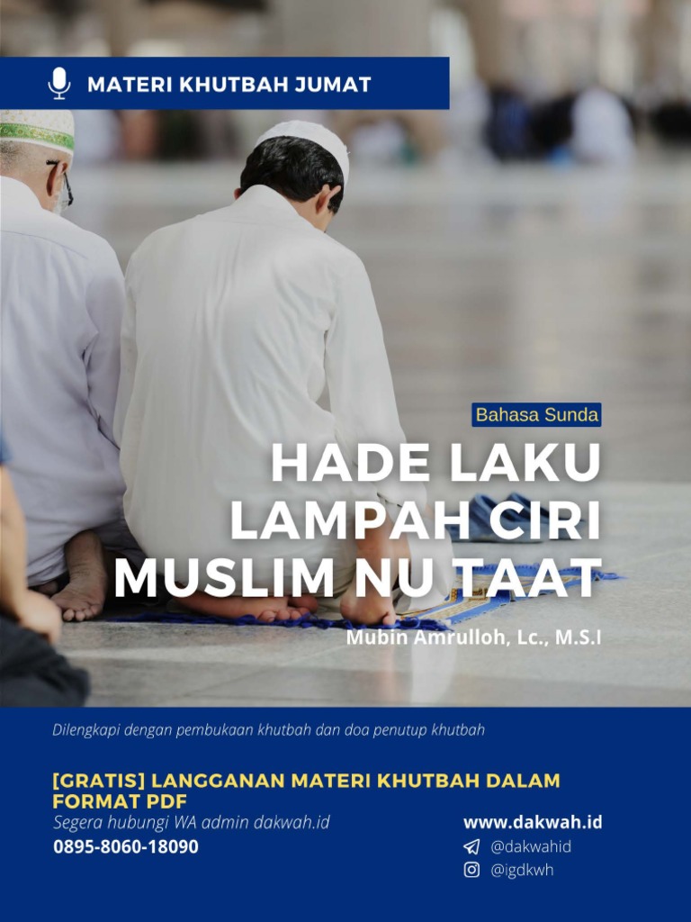 Khutbah Jumat Bahasa Sunda November 2021 Hade Laku Lampah Ciri Muslim ...