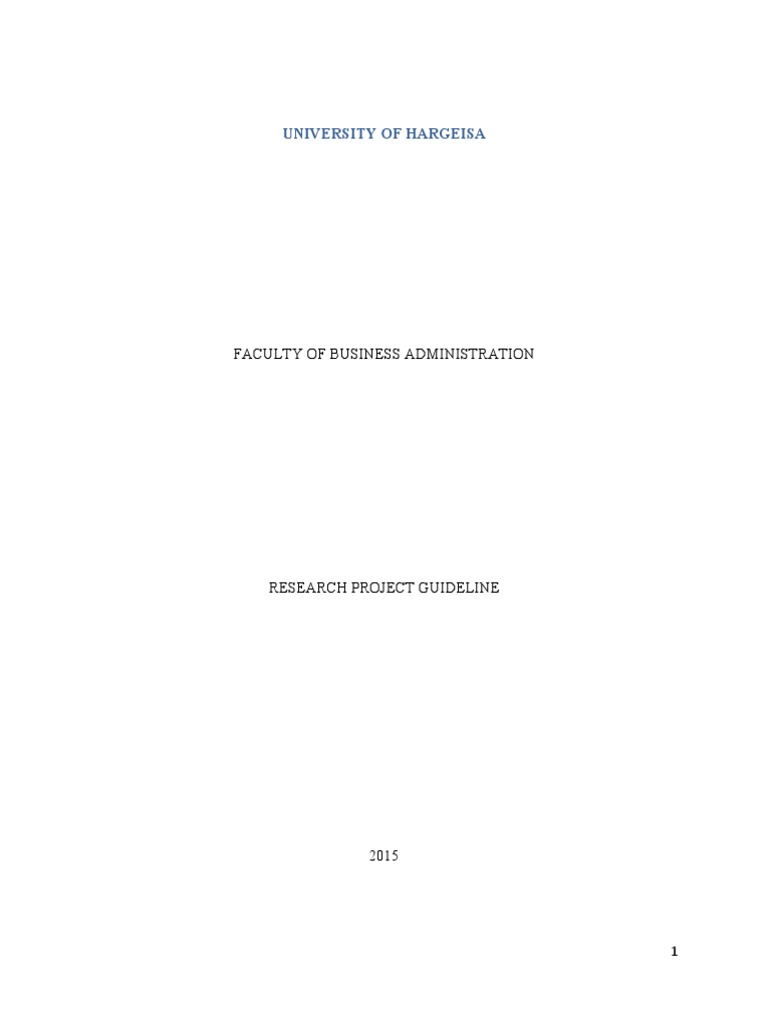 UOH Research Project-Guideline | PDF