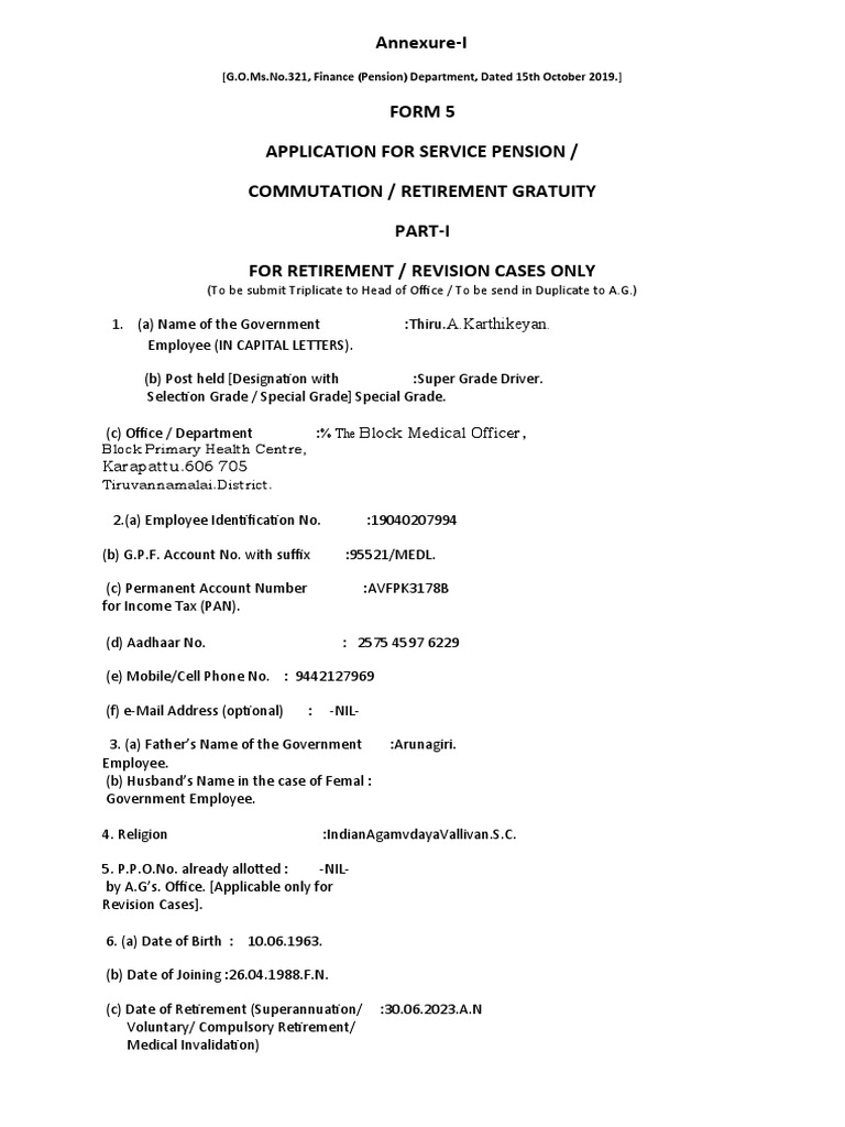 Pension.G.O.ms - No.321.Dt.15.10.2019.Thiru.a.karthikeyan - SPL GR ...