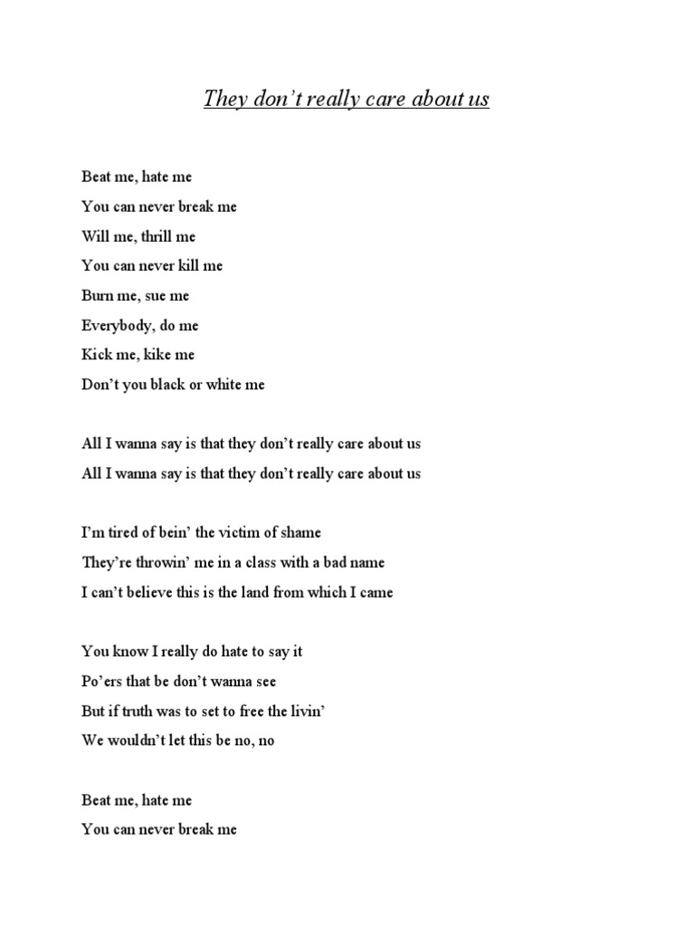 They Dont Really Care About Us | PDF