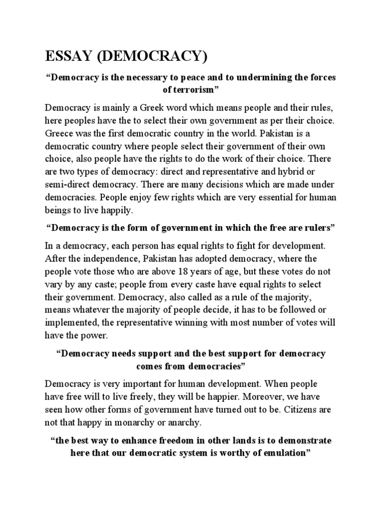 ESSAY (democracy) | PDF