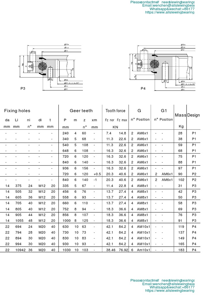Slewing Bearing Slewing Ring Slewing Gear Swing Circle (17) | PDF