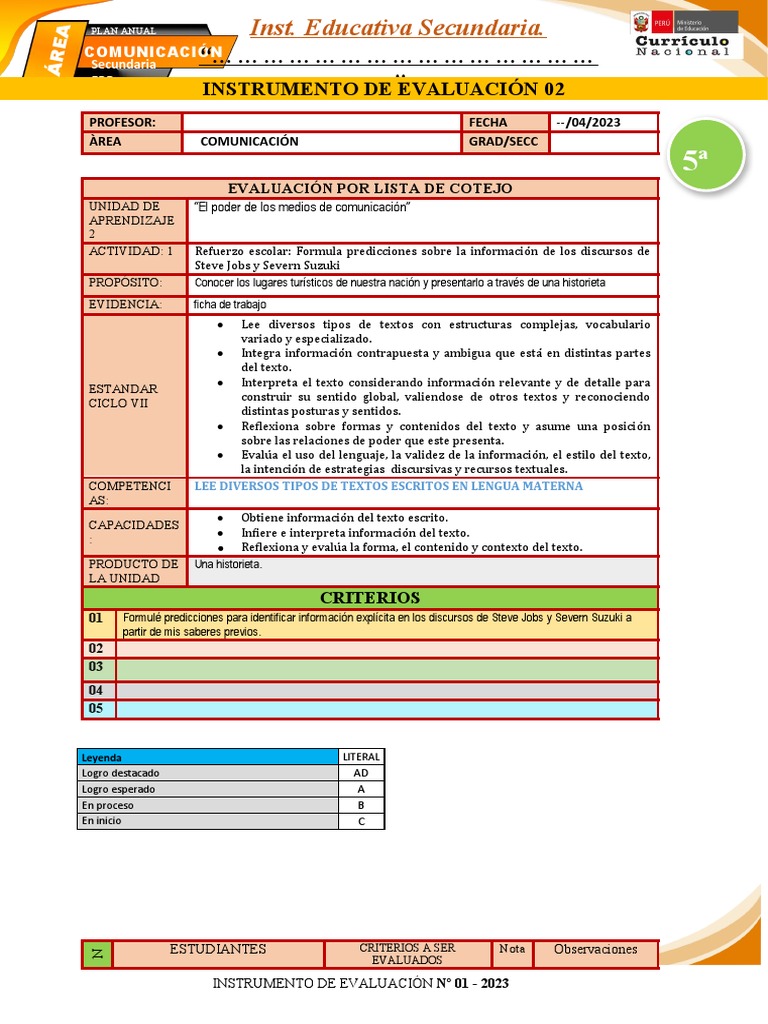 5º LC 2 Com Un2 Sem 1 - 2023 | PDF