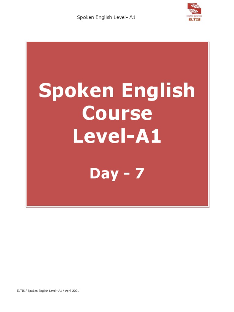 Spoken English Level A1 (Day 7) | PDF | Cognition | Grammar