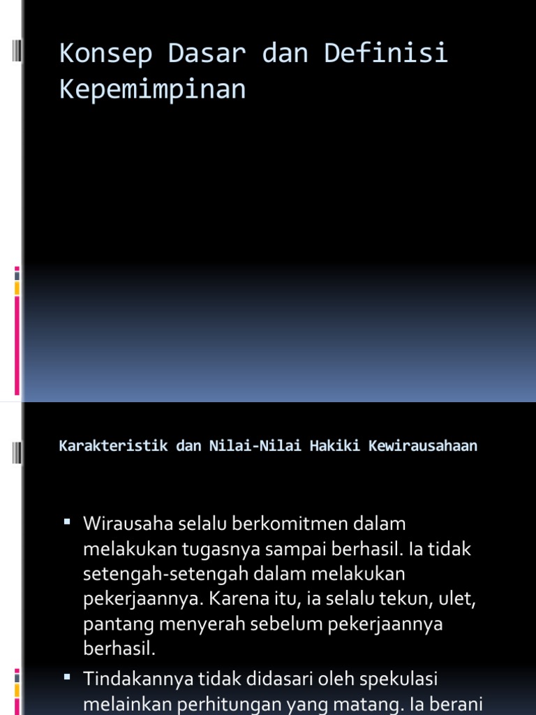 Konsep Dasar Dan Definisi Kepemimpinan | PDF
