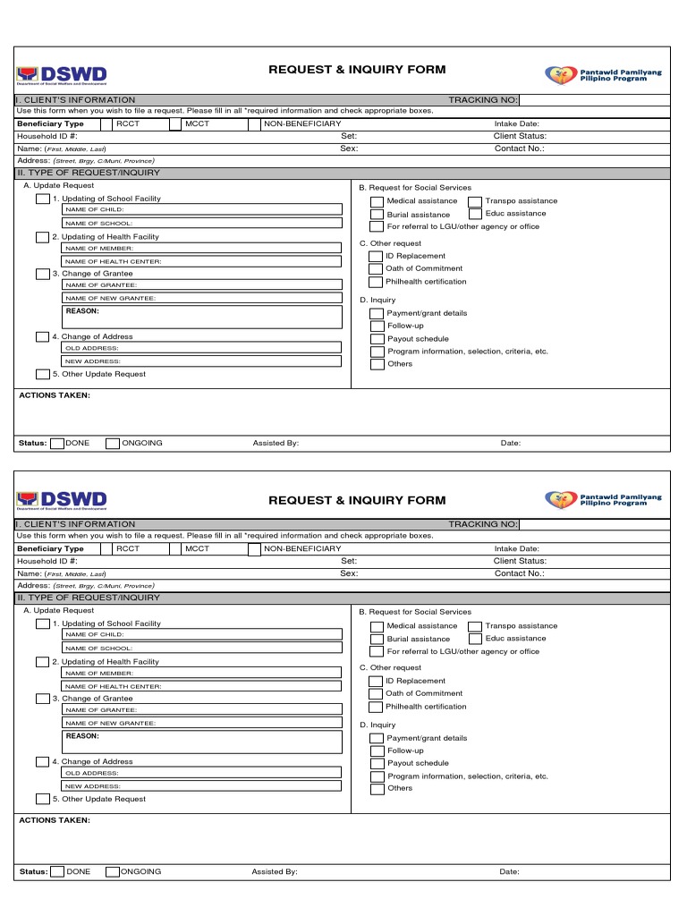 GRS Request and Inquiry Form | PDF
