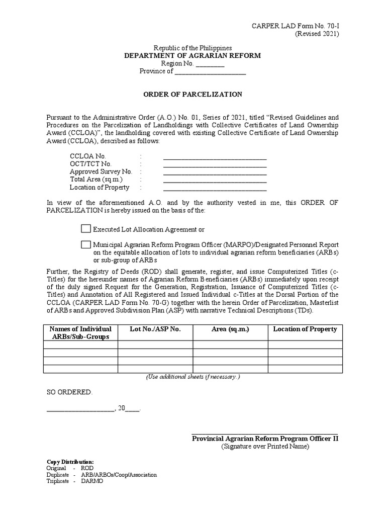 CARPER LAD FormNo.70 I | PDF | Property Law | Real Property Law CARPER LAD FormNo.70 I | PDF | Property Law | Real Property Law