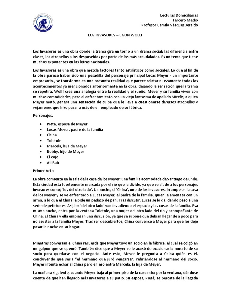 Los Invasores Resumen y Obra | PDF