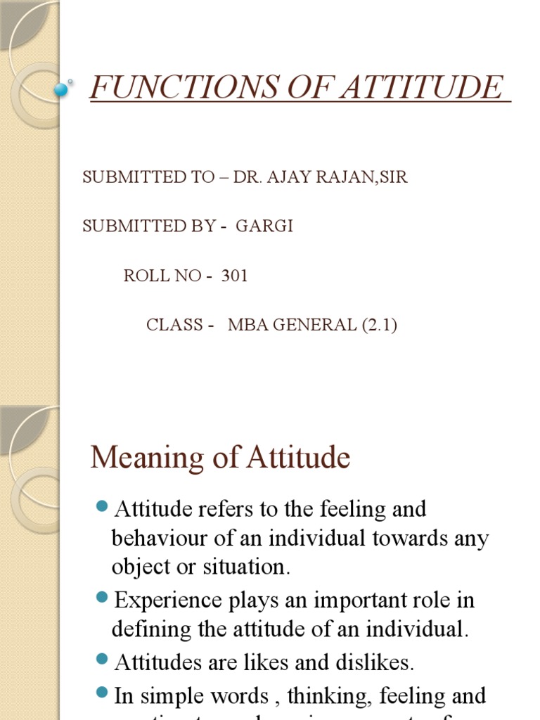 Functions of Attitudes Explained | PDF