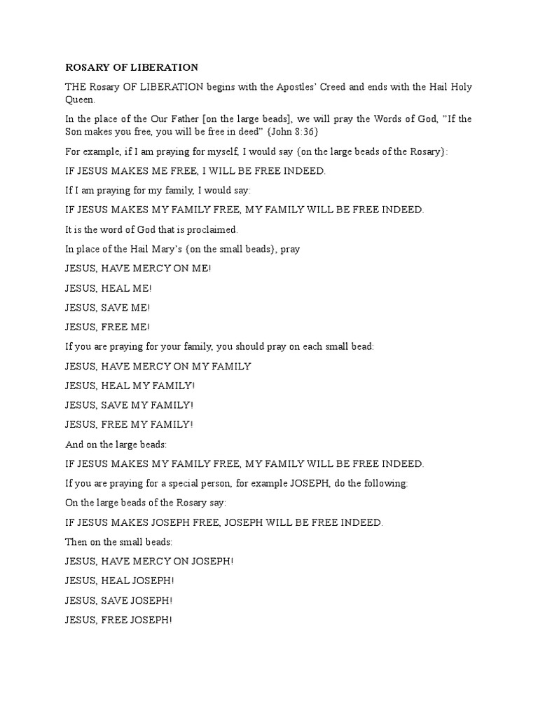 Rosary of Liberation | PDF | Rosary | Jesus