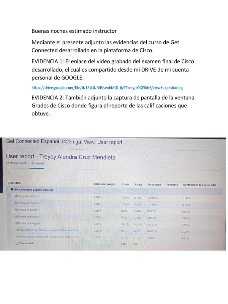 EVIDENCIA DE EXAMEN FINAL Informatica Cisco | PDF