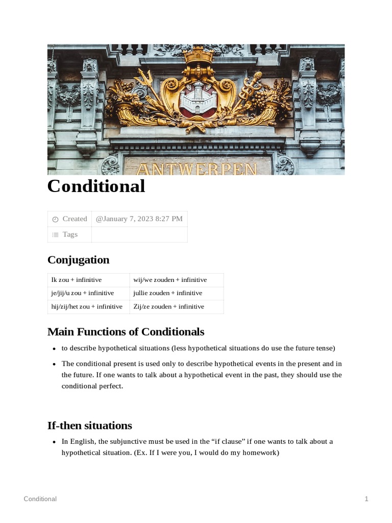 DUTCH Conditional | PDF | Linguistic Typology | Grammar